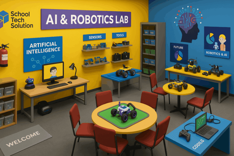 Coding, AI & Robotics Lab in School | Robotics Lab Setup in School